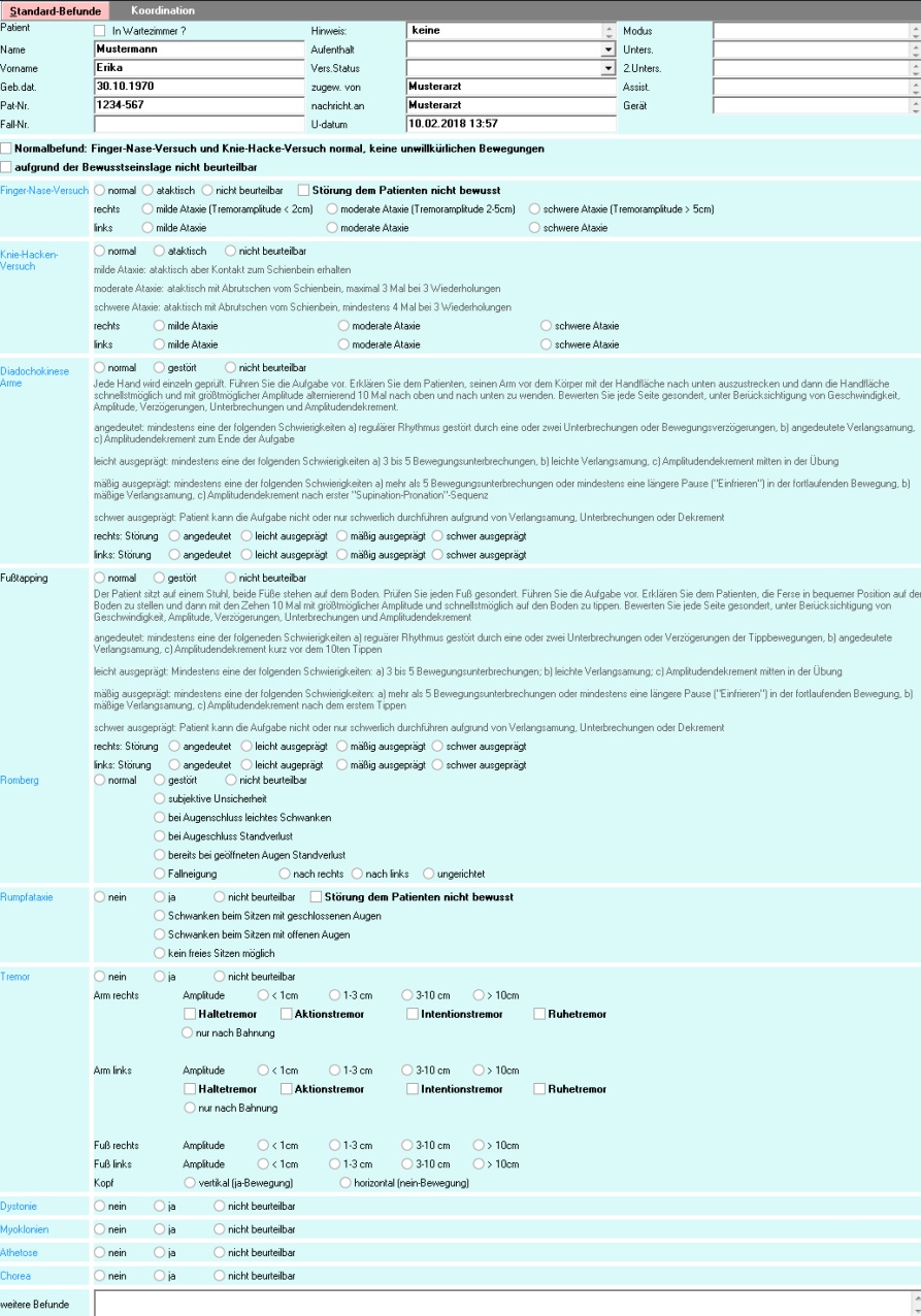 Körperliche Untersuchung - NEXUS / E&L